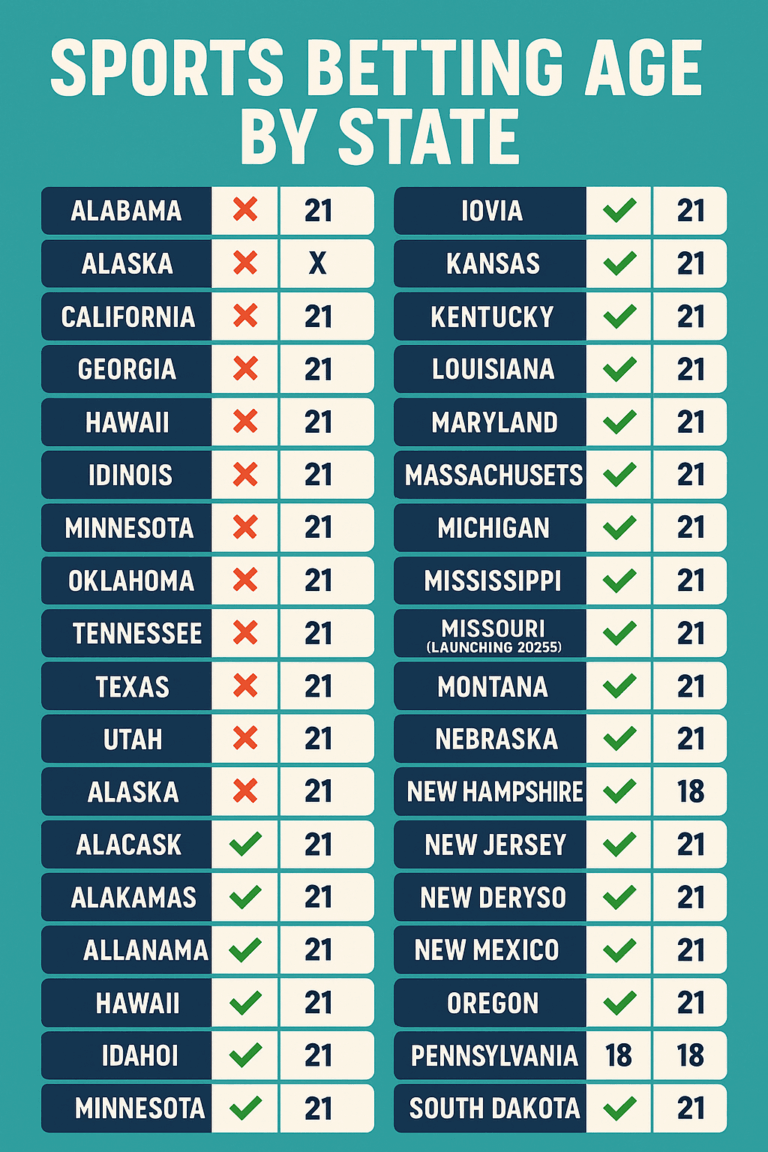 Betting Age Across The U.S. State By State — 2025 Update - NowG.net